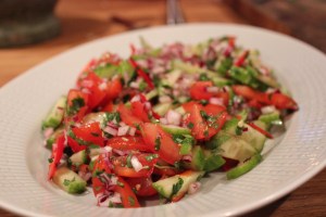 Indisk sallad på gurka lök och tomat